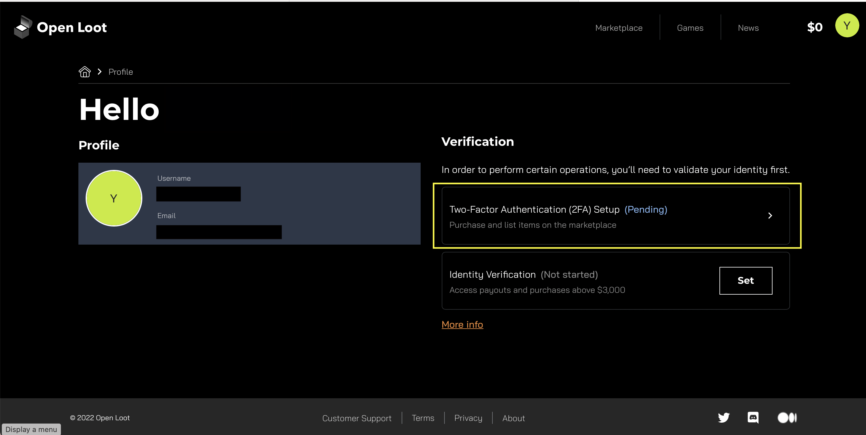 Two-Factor Authentication (2FA) Set Up (New) – Open Loot