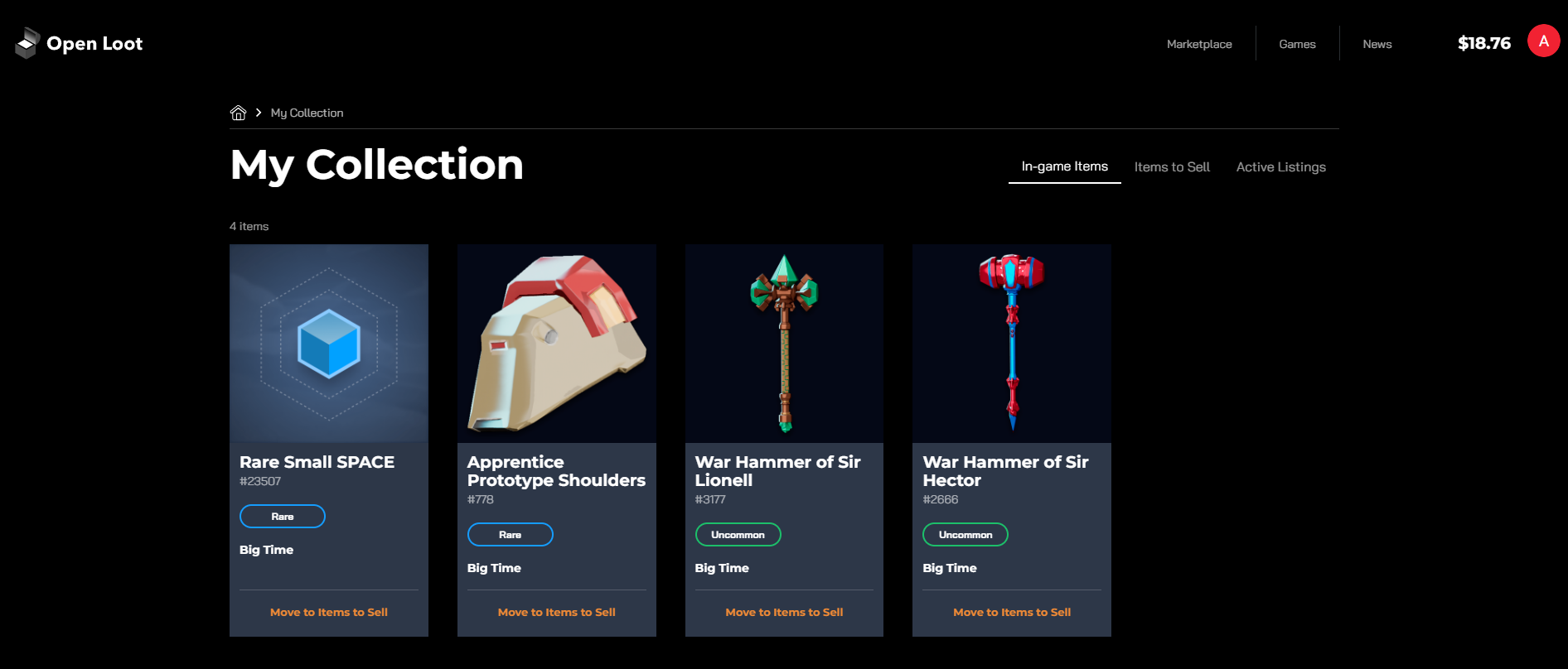 Coleccion de NFTs – Open Loot